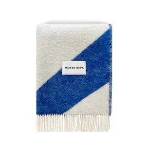 MAISON DEUX Swirl Blanket - Medium Blue