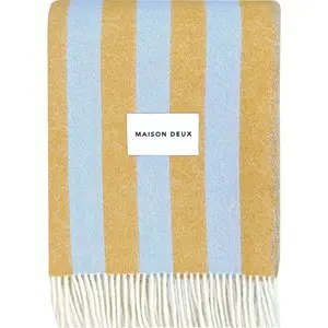 MAISON DEUX Candy Wrap Blanket - Blue/honey
