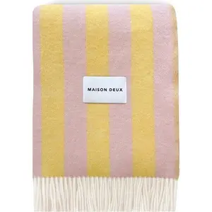 MAISON DEUX Candy Wrap Blanket - Yellow/medium Pink