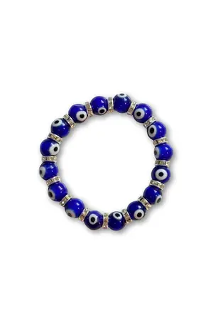 HUMANIST BEAUTY Evil Eye Beaded Bracelet - Blue