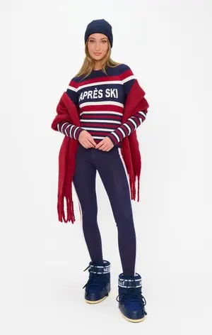 Show Me Your Mumu Slopes Sweater - Navy Apres Ski Stripe