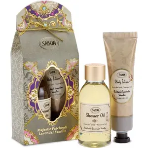 SABON Majestic Gala Mini Kit- Shower Oil + Body Lotion - Patchouli Lavender Vanilla