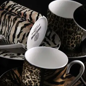 Roberto Cavalli Coffee Cup & Saucer With Luxury Box Africa Darak And Gabon