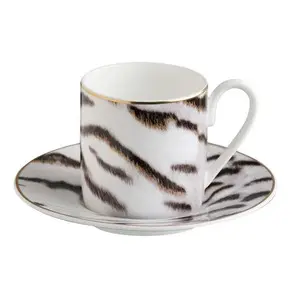 Roberto Cavalli Coffee Cup & Saucer With Luxury Box - Tiger