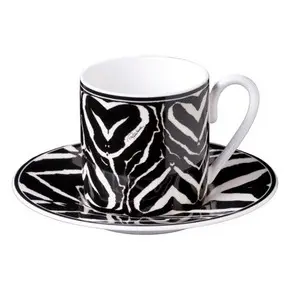 Roberto Cavalli Coffee Cup & Saucer With Luxury Box - Zebra