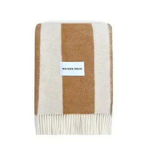MAISON DEUX Rough Stripe Blanket - Open Brown