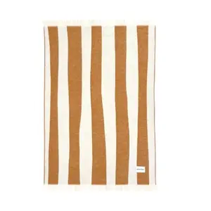 MAISON DEUX Rough Stripe Blanket - Open Brown