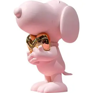 LEBLON DELIENNE Snoopy Heart Figurine - Pink/gold