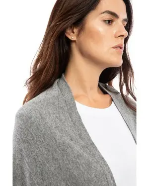 MONTICELLI CASHMERE Pure Cashmere Fringe Wrap - Melange Gray