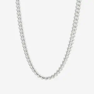 AMY KAHN Baby Filed Curb Chain Necklace - Silver