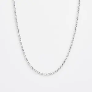 7879 Wide Diamond Cut Cable Chain Necklace - Platinum