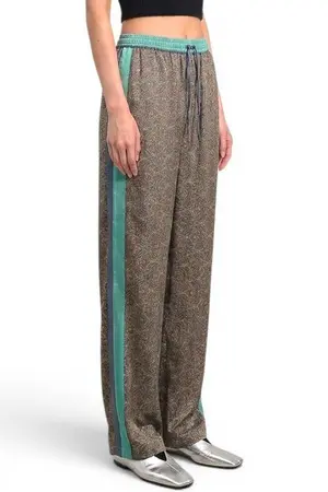 MONZLAPUR Paisley Motif Pant With Stripe - Mint