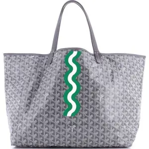 Goyard Saint Louis Gm Tote Printed Coated Canvas - Gray