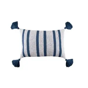 CAROL & FRANK Joey Striped Cotton Accent Pillow - Blue