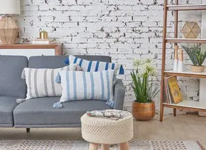 Carol & Frank Joey Striped Cotton Accent Pillow - Blue