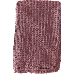 Anaya Turkish Cotton Waffle Throw - Burgundy