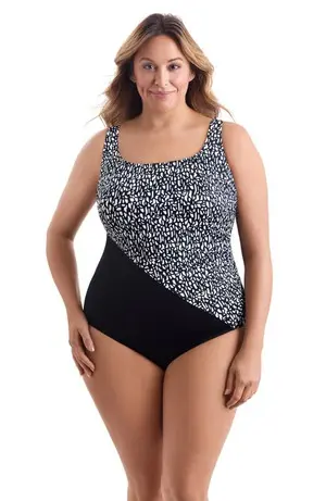 LONGITUDE Side Shirred Tank One-piece Swimsuit - Paper Mache