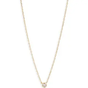 Argento Vivo Bezel Lab Grown Diamond Pendant Necklace - Gold