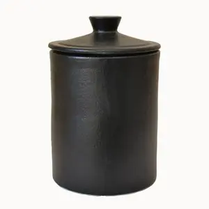APARTMENT F Handcrafted Ceramic Canister - Matte Black - Large