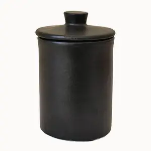 APARTMENT F Handcrafted Ceramic Canister - Matte Black - Small