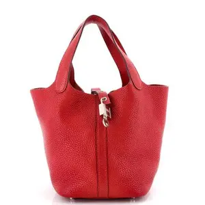 Hermès Picotin Lock Bag Clemence Pm - Red