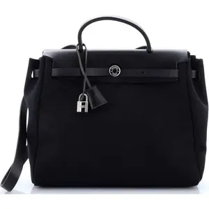 Hermès Herbag Toile And Leather Pm