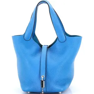 Hermès Picotin Lock Bag Clemence Pm - Blue