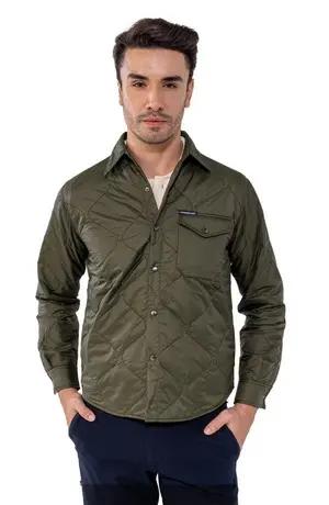 MEMBERS ONLY Quilted Shirt Jacket - Olive