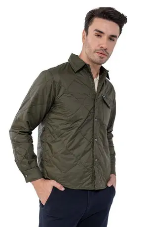 MEMBERS ONLY Quilted Shirt Jacket - Olive