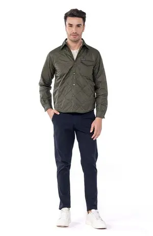 MEMBERS ONLY Quilted Shirt Jacket - Olive