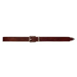 BLACK SUEDE STUDIO Rodeo Belt - Brown Leather/silver