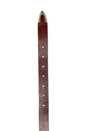 BLACK SUEDE STUDIO Rodeo Belt - Brown Leather/silver