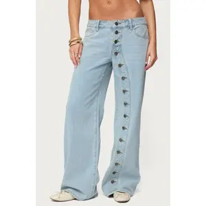 EDIKTED Adison Button-fly Baggy Jeans