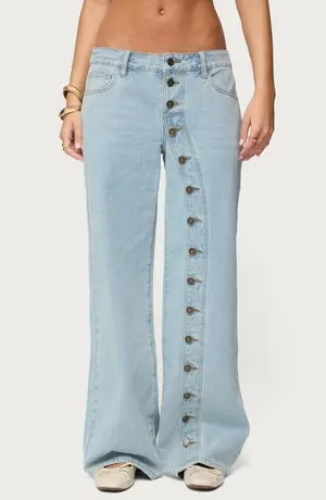 EDIKTED Adison Button-fly Baggy Jeans