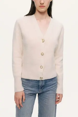NOCTURNE Pearl-button V-neck Cardigan
