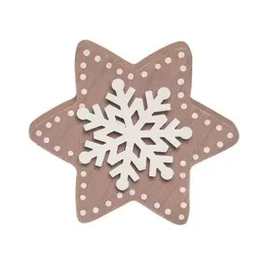 TRANSPAC Winter White Red Gold Wood Tabletop Figurines Decorations Set