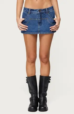 EDIKTED Denim Mini Skort