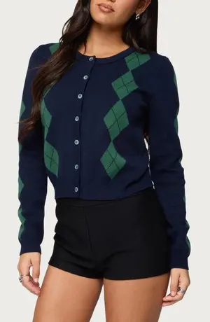 EDIKTED Argyle Fine-gauge Cardigan