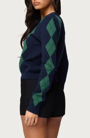 EDIKTED Argyle Fine-gauge Cardigan
