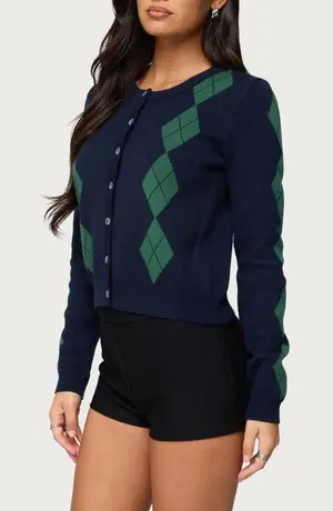 EDIKTED Argyle Fine-gauge Cardigan