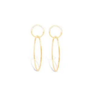 CAMPBELL + CHARLOTTE Crew Half Moon Diamond Hoop Earrings - Diamond- Gold