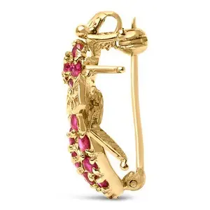 HAUS OF BRILLIANCE 14k Gold Ruby Bee Brooch