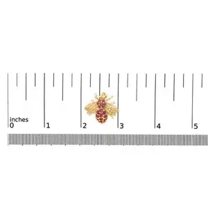 HAUS OF BRILLIANCE 14k Gold Ruby Bee Brooch