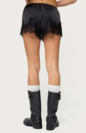 EDIKTED Lace And Satin Shorts