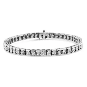 HAUS OF BRILLIANCE Silver .925 Diamond Accent Tennis Bracelet - White