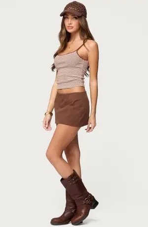 EDIKTED Micro Skort - Brown