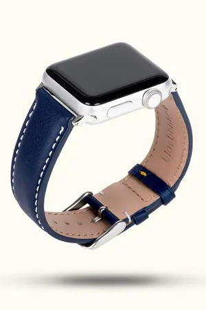 BLUEBONNET Le Petit Prince Italian Leather Apple Watch Band - Midnight Blue