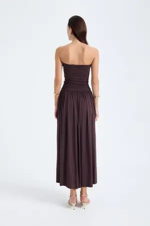 MONLICIA Aluna Strapless Draped Maxi Dress
