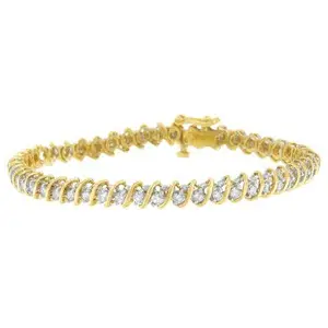 HAUS OF BRILLIANCE 18k Gold 2.00 Total Carat Weight Diamond Link Bracelet - Yellow