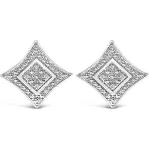 HAUS OF BRILLIANCE Silver Diamond Accent Star Stud Earrings